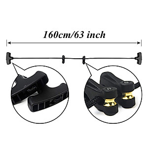 GUGULUZA Crossbow Cocking Device with Double Handle Crossbows Rope 1.6m/63 inch Cocker Aid Cocking String Tool Black