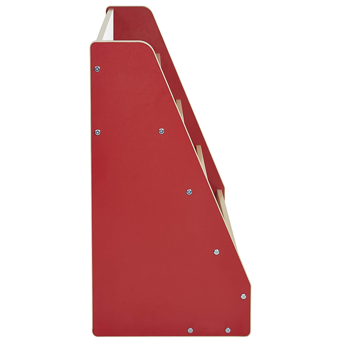 Factory Direct Partners 11941-WHRD Colorful Essentials Big Book Display, Laminate Storage Shelf for Kid"s Books for Bedroom, Playroom, Daycare or Classroom - White/Red