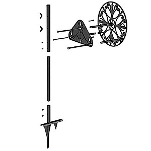 GOFORWILD Garden Hose Holder, Decorative Hose Butler Sturdy Water Hose Rack, Durable Wall Hose Hanger, Holds 125-Feet of 5/8-Inch Hose, Hose Reel, Made of Stainless Cast Aluminum, 7008