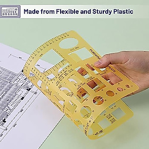 Mr. Pen- House Plan, 3 Pack, Orange, Interior Design and Furniture Templates, Drafting Tools and Ruler Shapes for Architecture, Drafting Tools, Architecture Supplies, Drafting Templates