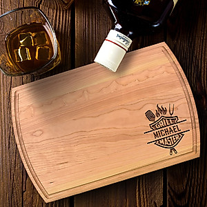 USA Made Personalized Cutting Board - Fathers Day, Birthday, Anniversary - Customized Gifts for Men, BBQ, Grill Accessories - Dad, Husband, Brother, Boyfriend, Papa - Custom Unique Mens Gifts for Him