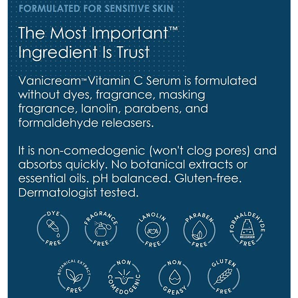 Vanicream Vitamin C Serum - Free of Dyes, Fragrance, Masking Fragrance, Lanolin, Parabens & Formaldehyde Releasers - For Sensitive Skin - 1.2 Fl Oz