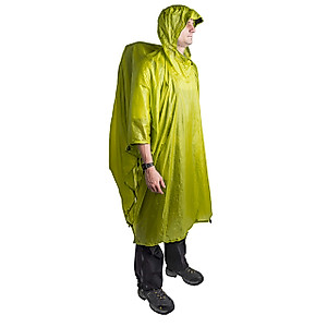 Sea to Summit Ultra-Sil Nano Tarp Poncho 4-in-1 Raincoat, Pack Cover, Groundsheet, and Shelter, Lime
