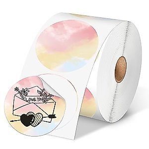Phomemo 2” Color Circle Thermal Labels, Self-Adhesive Round Direct Sticker Labels, Circular Thermal Printer Label for Logo Design, Name Tag, Thanks Card, Address, QR Code, 750 Labels/Roll, Gradient