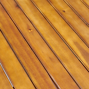 Christopher Knight Home Nick Outdoor Acacia Wood Round Dining Table, Teak Finish