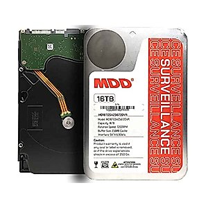 MDD (MDD16TSATA25672DVR) 16TB 7200RPM 256MB Cache SATA 6.0Gb/s 3.5inch Internal Surveillance Hard Drive - 3 Years Warranty (Renewed)