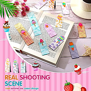 24 Pcs Summer Magnetic Bookmarks for Kids, Ice Cream Theme Funny Bookmarks for Students Kids Adults Reading