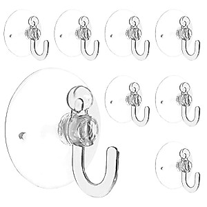 Piutouyar 20Pcs Clear Suction Cup Hooks 30mm Plastic Sucker Pads Transparent Suckers for Window Wall Bathroom Shower Kitchen Hook Hanger