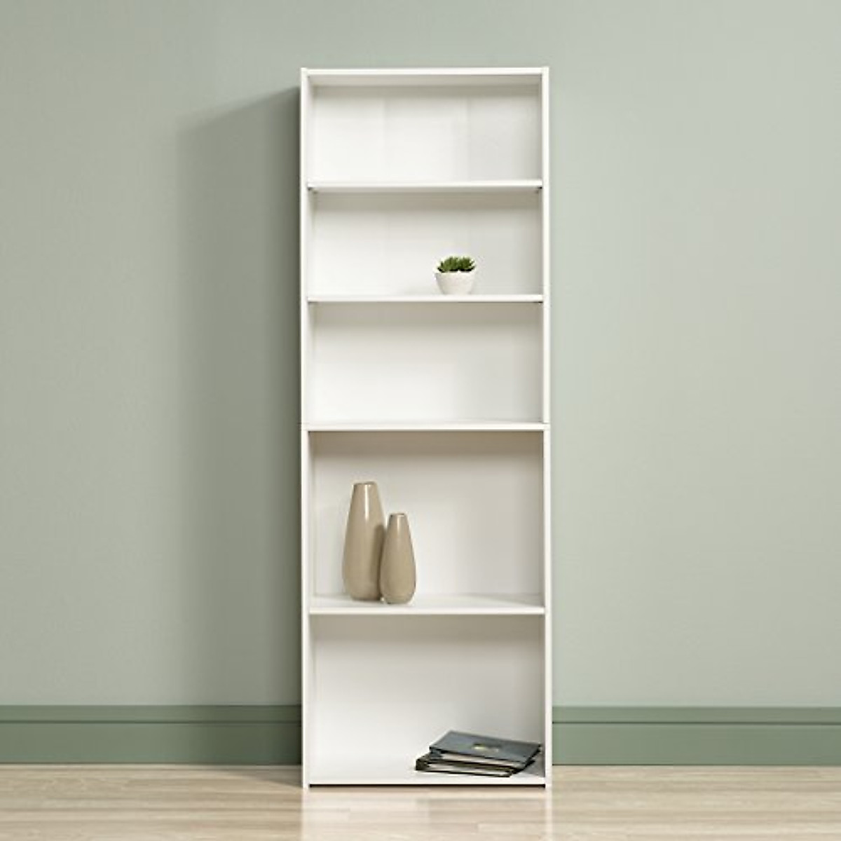 Sauder Beginnings 5-Shelf Bookcase, Soft White finish