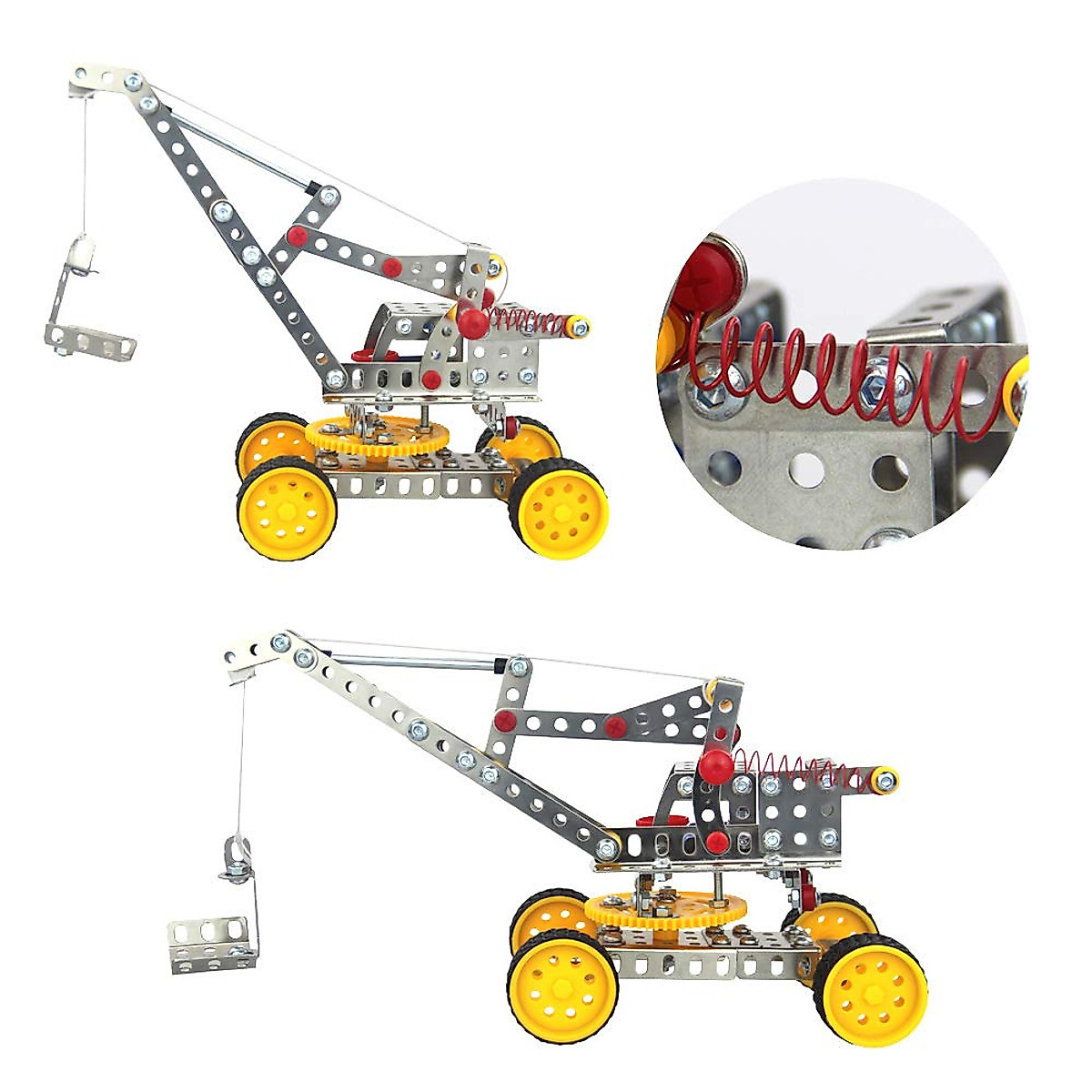 IRON COMMANDER Erector Set - Educational Building Toys for Kids Ages 8 and up w/ 235 Pieces, Building Blocks STEM Toys - Metal Crane Building Model with Metal Beams and Screws