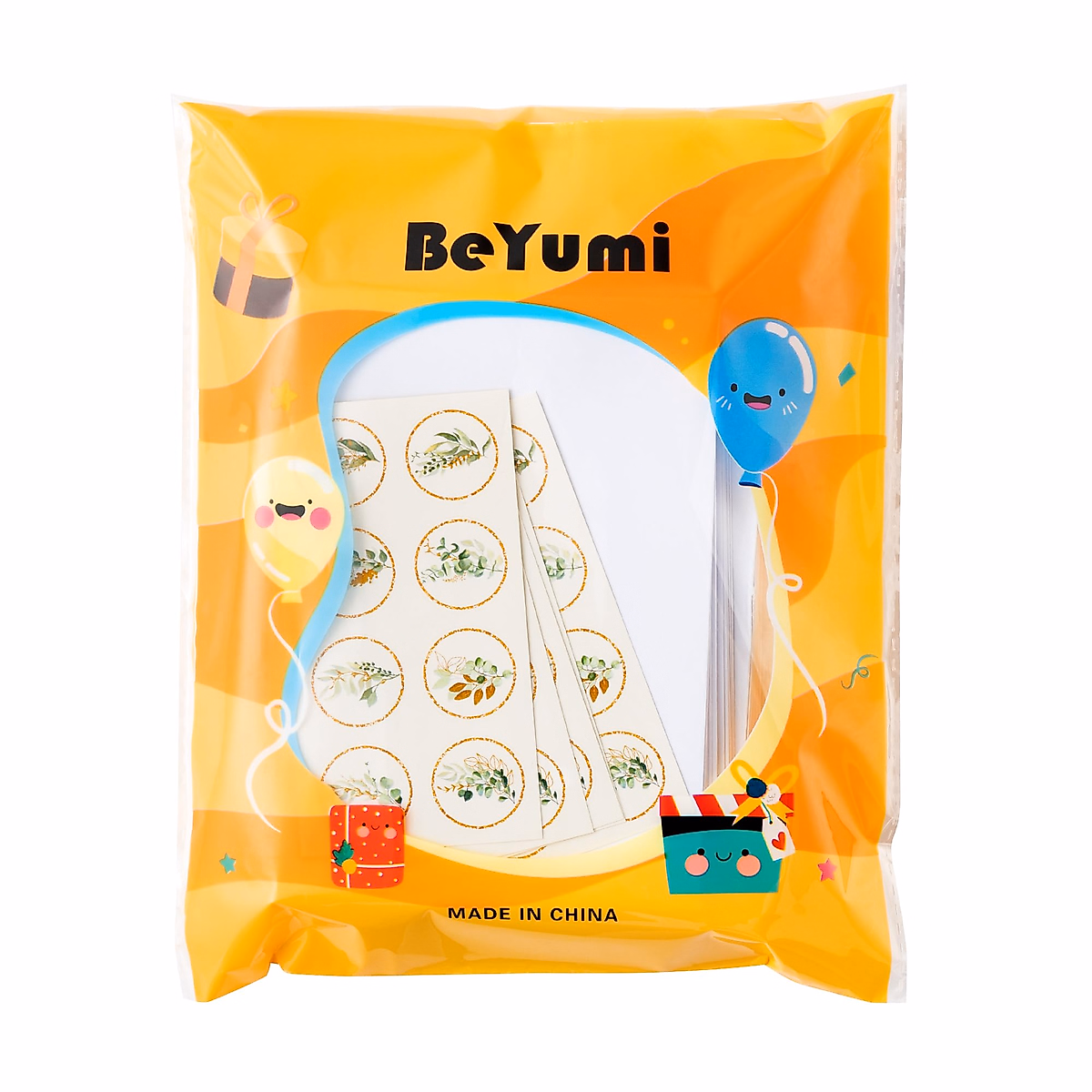 BeYumi 85Pcs Gold Greenery Greeting Cards with Envelopes Stickers Watercolor Botanical Note Cards Green Plant Thank You Blank Card for Birthday Wedding Graduation Anniversary Baby Shower Bridal Shower