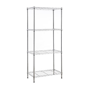 MZG Steel Heavy Duty 4-Tier Utility Shelving Unit Steel Organizer Wire Rack for Home,Kitchen,Office (24-in W x 14-in D x 53-in H)