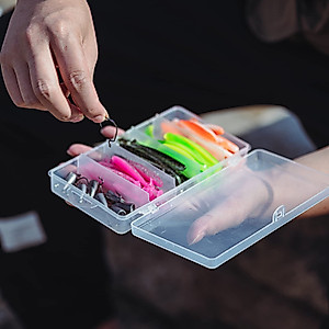 Goture Fishing Soft Plastic Lures Kit Jig Head Hooks Crappie Lures Trout Bass Fishing Worm Lures Crappie Jigs Fishing Lures Set with Tackl Box for Freshwater Saltwater Fishing