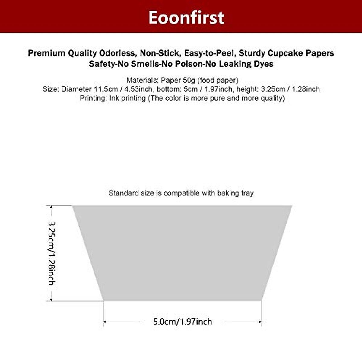 Eoonfirst Standard Size Baking Cups Thanksgiving Day Party Cupcake Liners 200 Pcs (White)