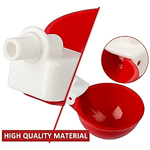 Chicken Waterer Cups, 5 Pack Poultry Watering Cup with 1/2'' PVC Tee Fittings - Gravity Automatic Chicken Waterer - Chicken Waterer for Chicken Ducks Quail