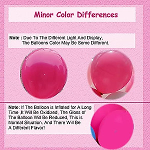 Hot Pink Balloons Different Sizes Pack, 105pcs 5/12/18 Inch Dark Pink Balloons Fuschia Ballons Matte Balloons Various Size Balloons for Birthday Barbie Valentines Day Party Decorations