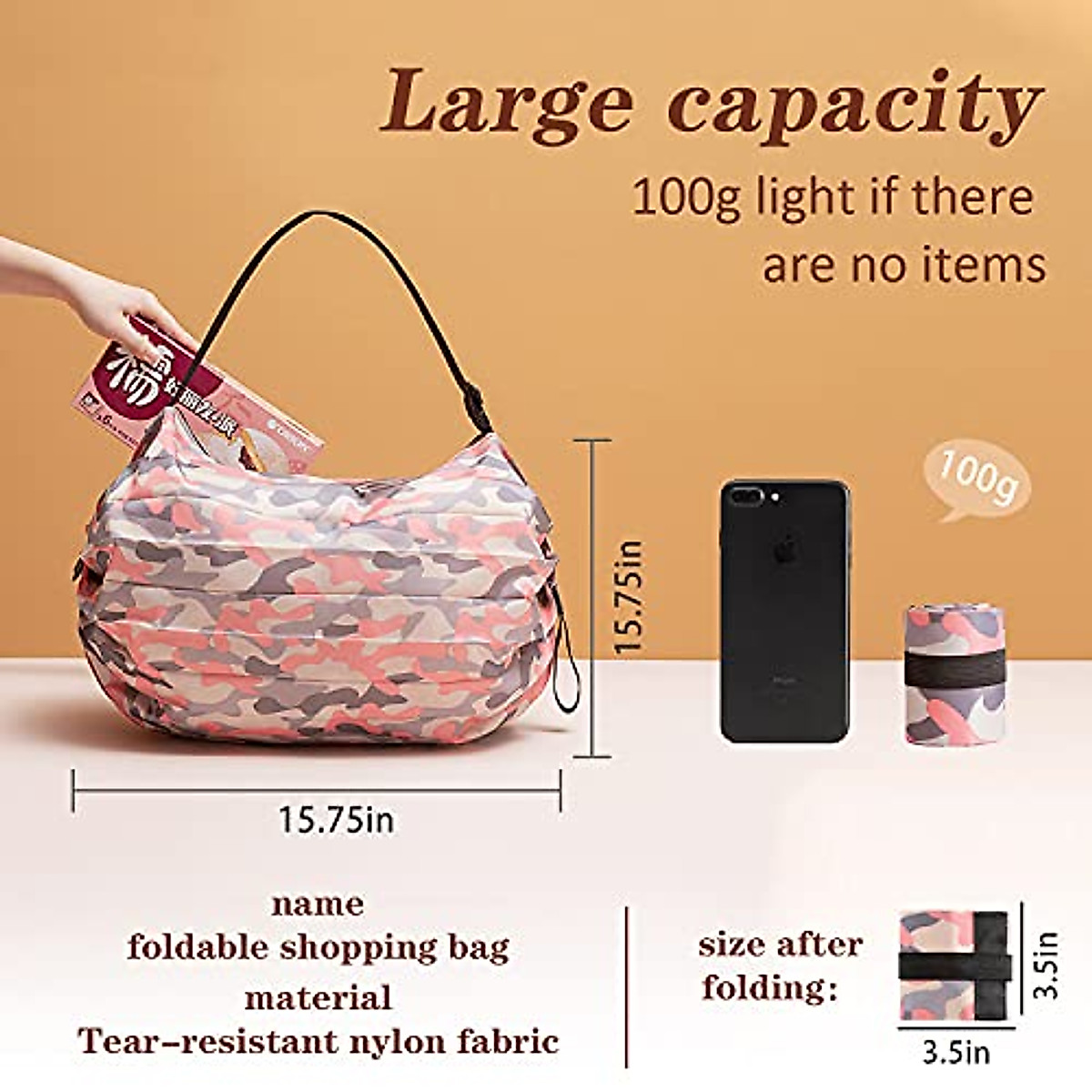 Plumeria Rubra Two Pieces Foldable Shopping Bag Portable Large Capacity Reusable Grocery Bag Daily Commuting Picnic Camping Storage Bag