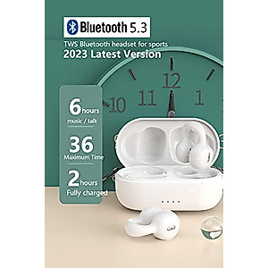 Wireless Ear-Clip Bone Conduction Headphones Bluetooth 5.3, Open Ear Clip on Headphones for Girls,Waterproof Painless Mini Sport Earring Earphone, HiFi Quality/Long Battery Life