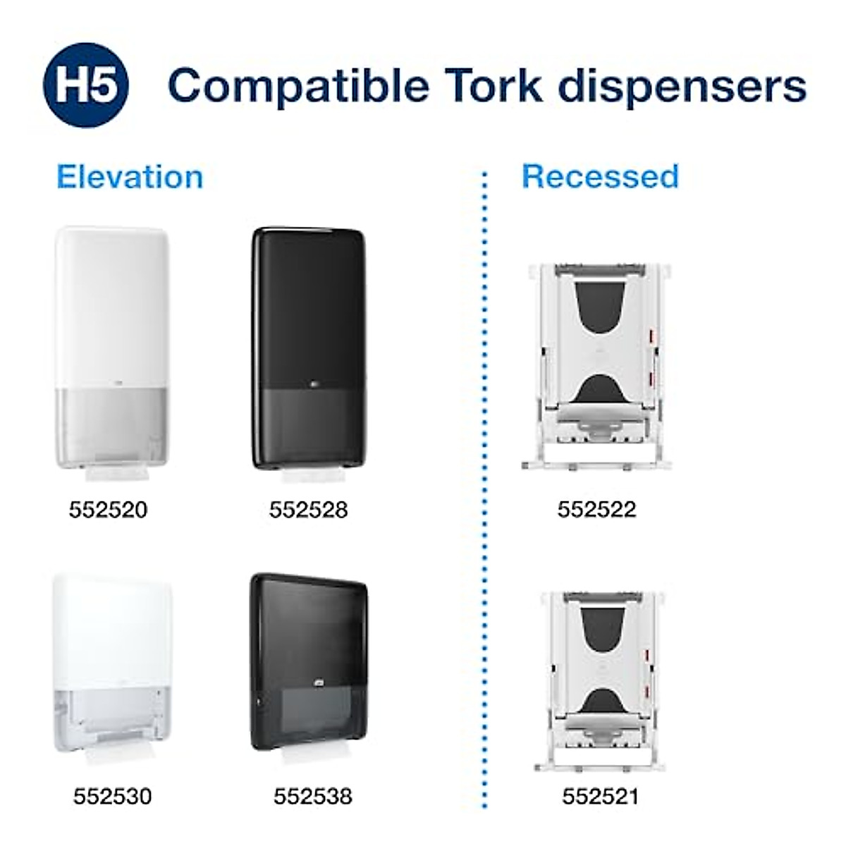 Tork PeakServe Continuous Paper Hand Towels White H5, Premium, Compressed, 12 x 270 sheets, 105066