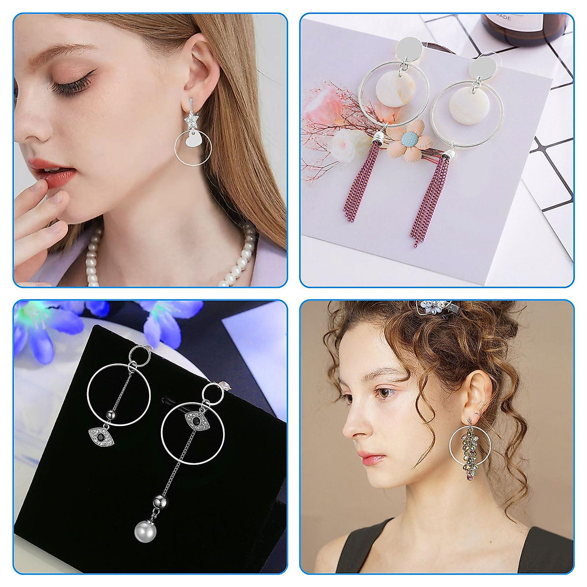 100Pcs Earring Hoops for Jewelry Making, 30mm Earring Finding Hypoallergenic Round Circle Earrings Beading Hoop Bulk Open Bezel Pendant Frame for DIY Earring Making Jewelry Finding(Gold)