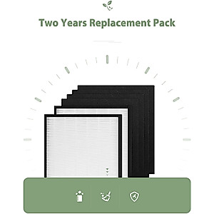 Future Way 2-Pack FLT5900 Filter J Compatible with Germ Guardian AC5900WCA Air Purifier, with 4 Carbon Filters, Part# FLT5900