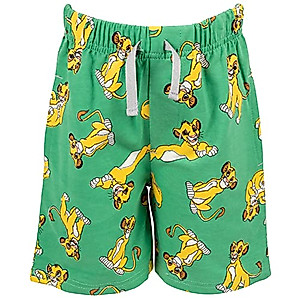 Disney Lion King Simba Toddler Boys Graphic T-Shirt French Terry Shorts Set Green/White 5T