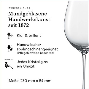 Zwiesel Glas Chardonnay Enoteca White Wine Glass (Set of 2), Hand-Blown Wine Glasses, Elegant Crystal Glasses for White Wine (Item No. 122084)