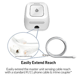 D-Link Wi-Fi Water Leak Sensor and Alarm Starter Kit w/ 2 Add-on Units, Whole Home System with App Notification, AC Powered, No Hub Required (DCH-S1622KT),White