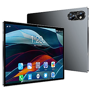 10.1 inch P10 Tablet, 4+32G Full Screen Tablets with Dual SIM Card Slots, Android 8, 1280x800 HD, WiFi, Bluetooth, GPS, 2MP/5MP Camera (Black)