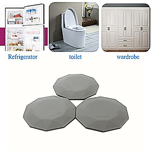 Door Stops Wall Protector 3" (3 PCS) with Strong 3M Adhesive - Quiet and Shock Absorbent Silicone Wall Protectors from Door Knobs - Larger Door Bumper to Protect Every Wall Surface (Gray）