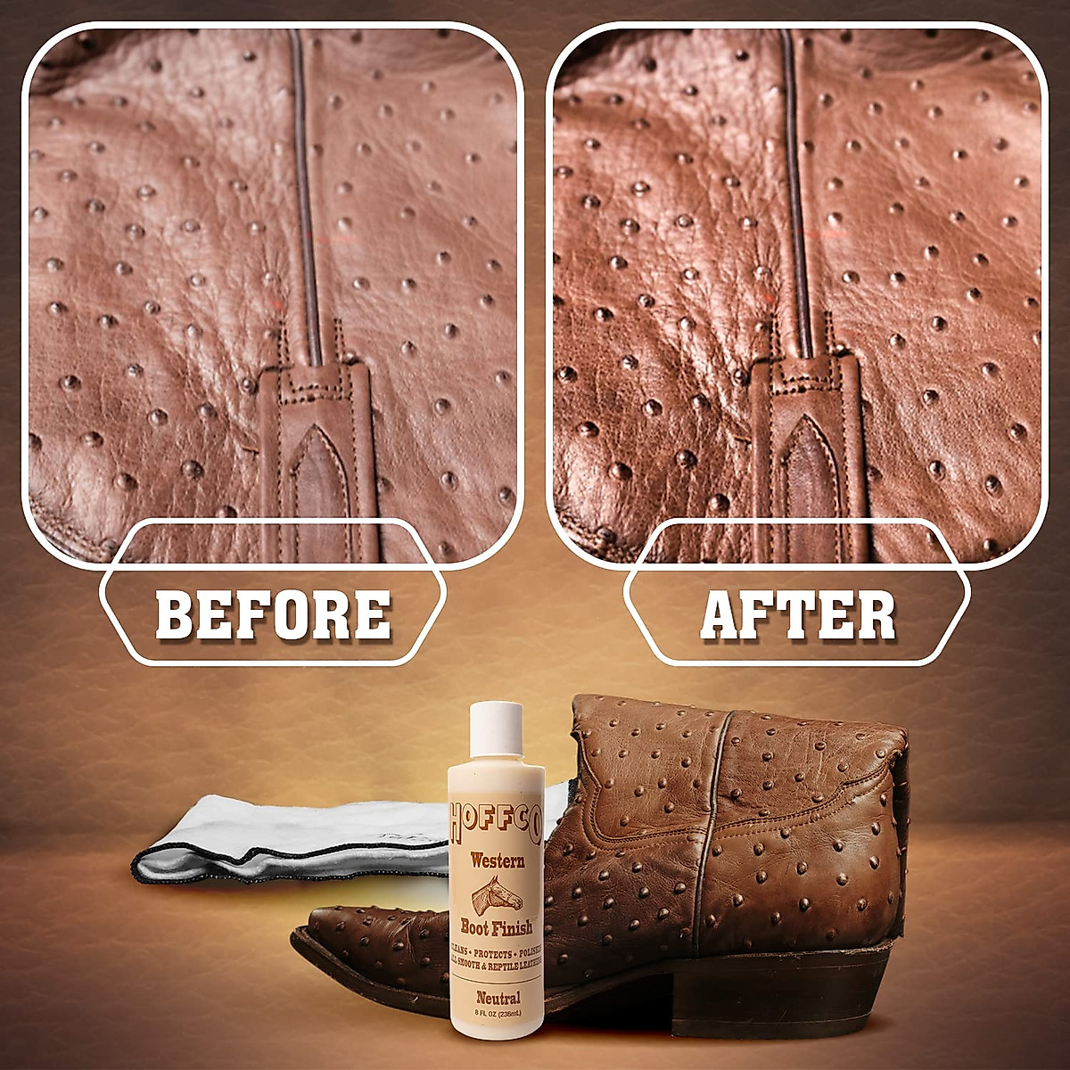 Venetian Western Boot Lotion 8oz Premium Leather Conditioner for Cowboy Boots, Work Boots, & Exotic Leather - Made in USA