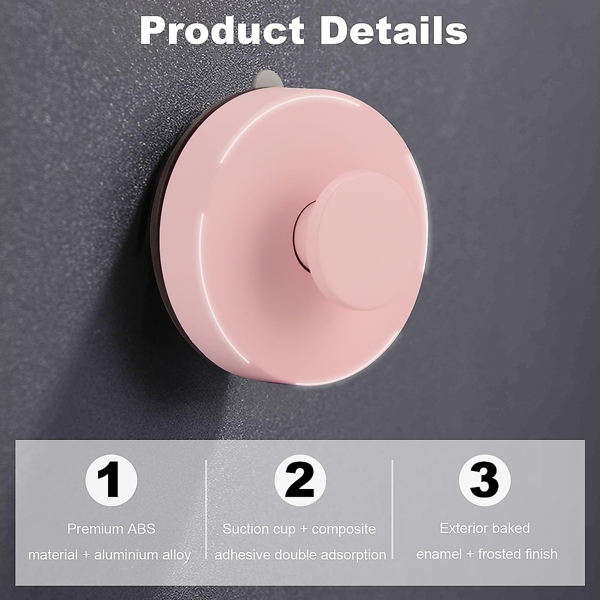 IURRDOP Suction Cup Hooks for Shower,2 Pcs Removable Shower Hooks for Loofah,Waterproof Shower Suction Hooks for Inside Shower,Pink Suction Towel Hooks for Shower Wall,Bathroom,Kitchen,Glass Door
