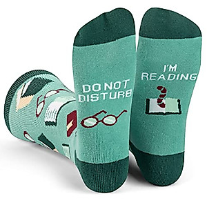 Lavley Do Not Disturb I'm Reading Socks - Funny Gift for Book Readers - Unisex for Men and Women