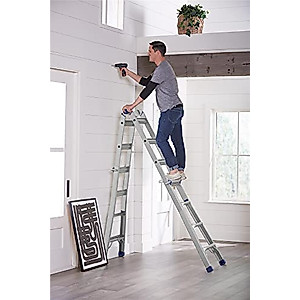 COSCO 18ft Reach Height Aluminum Multi-Position Ladder ,300 lb. Load Capacity Type IA Duty Rating