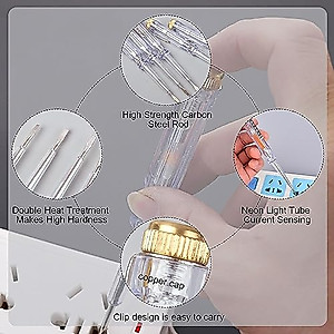 Fielect Test Screwdriver, Voltage Detector Pen Light Circuit Tester Electric Test Pen Screwdriver Neon Tube AC/DC 100-500V Clear 1pcs