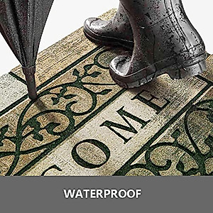 Welcome Door Mats 24"x36" Heavy Duty Front Door Mat Outdoor Large Doormats with Non-Slip Rubber Backing Outdoor Welcome Mats for Front Door Entryway,Garage,Patio,High Traffic Area