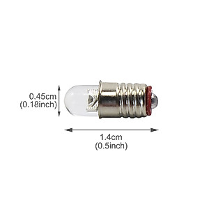 E505WMT 10 Sets Warm White LED Screw Bulb and Stand Base E5 E5.5 12V-14V for modle Train Layout