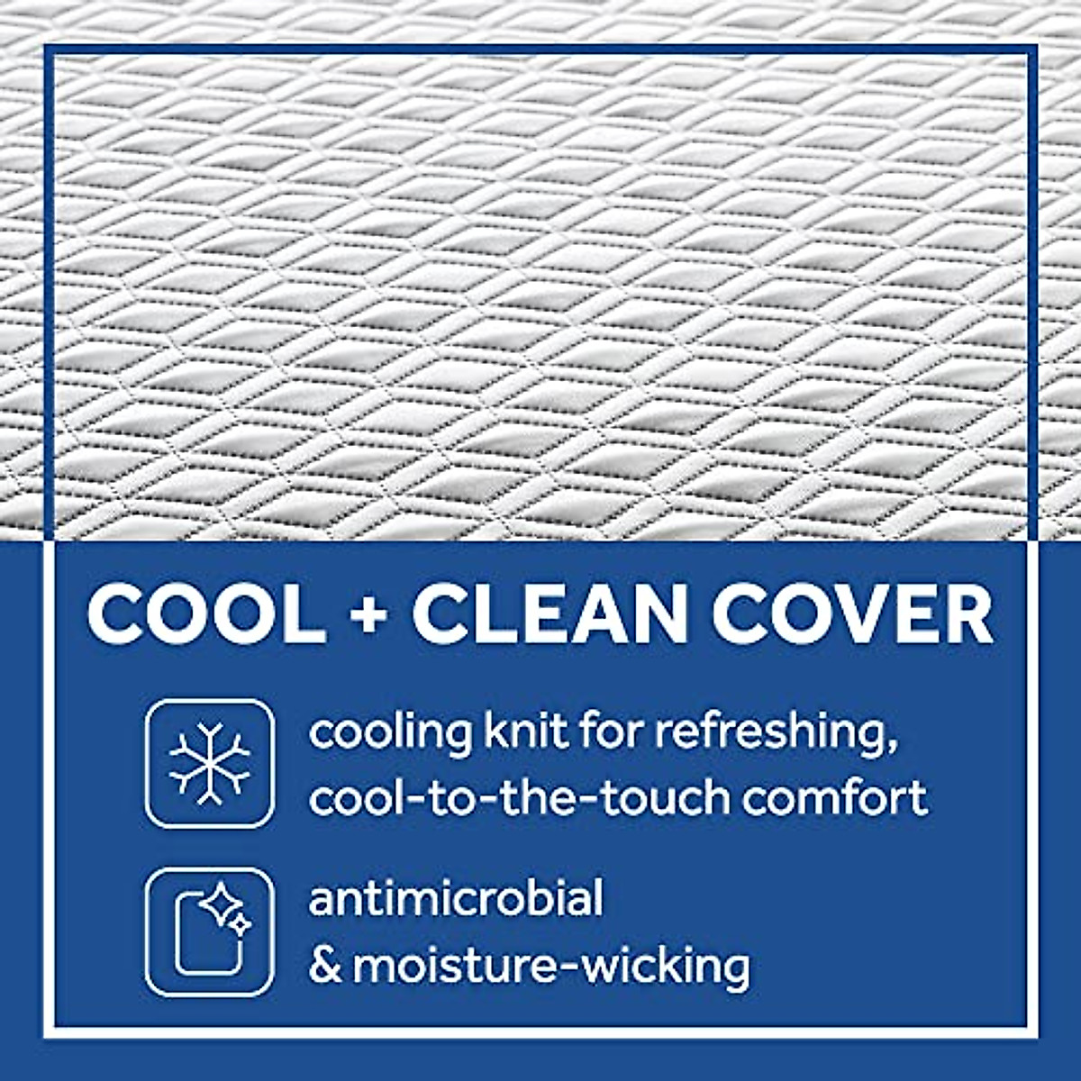 Sealy Cool & Clean 14" Hybrid Bed in a Box, Queen, White