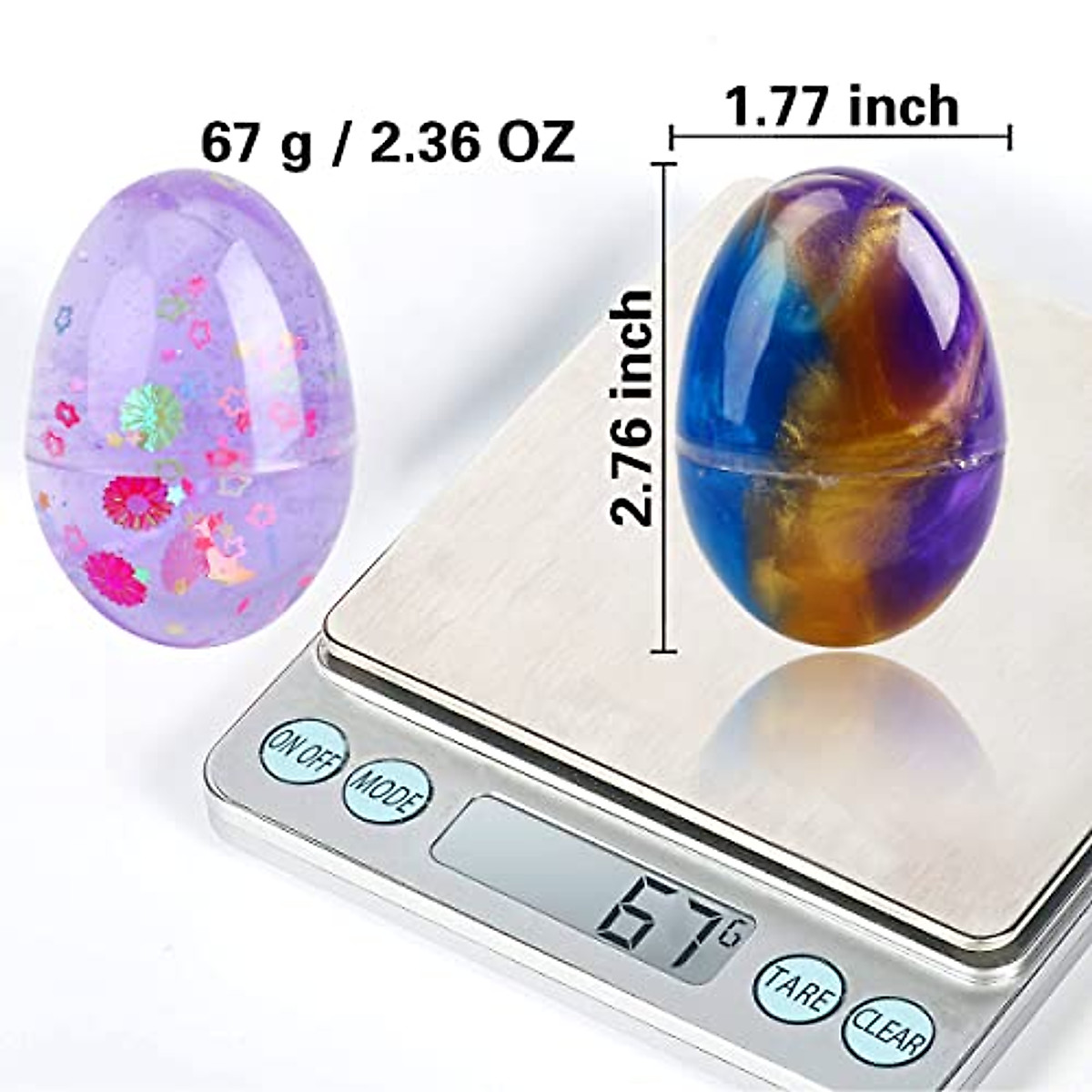 Galaxy Slime, 24 Pack Slime Eggs Kit for Kids Boys Girls Stress Relief Toys Party Favors for Kids 4-8 Slime Easter Egg Goodie Bag Easter Basket Stuffers Christmas Stocking Valentines Birthday Gifts