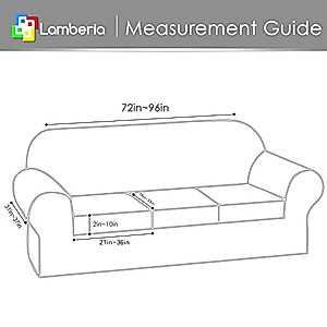 Lamberia High Stretch Sofa Cover for 3 Cushion Couch 4 Pieces Thick &Washable Plush Velvet Sofa Slipcover Couch Cover Furniture Protector for Dogs,Pets&Kids(Sofa-L,Silvergray)