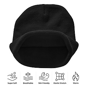 MiAnMiAn Moon Gothic Embroidery Beanie Knit Hats for Men & Women, Moon Beanie Embroidery Winter Hats Skull Cap