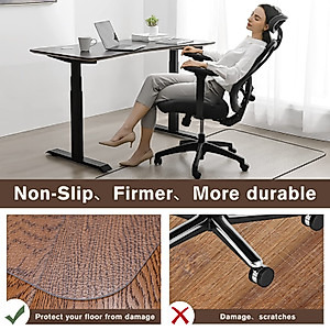 Hardwood Floors,Tile Non-Slip Office Chair Mat,Computer Chair Mat,for Rolling Chair,Large Floor Protector,Easy Clean and Flat Without Curling(47"x36")