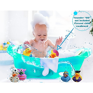 Assortment Rubber Duck Toy Duckies for Kids, Bath Birthday Gifts Baby Showers Classroom Incentives, Summer Beach and Pool Activity, 2" (10-Pack)