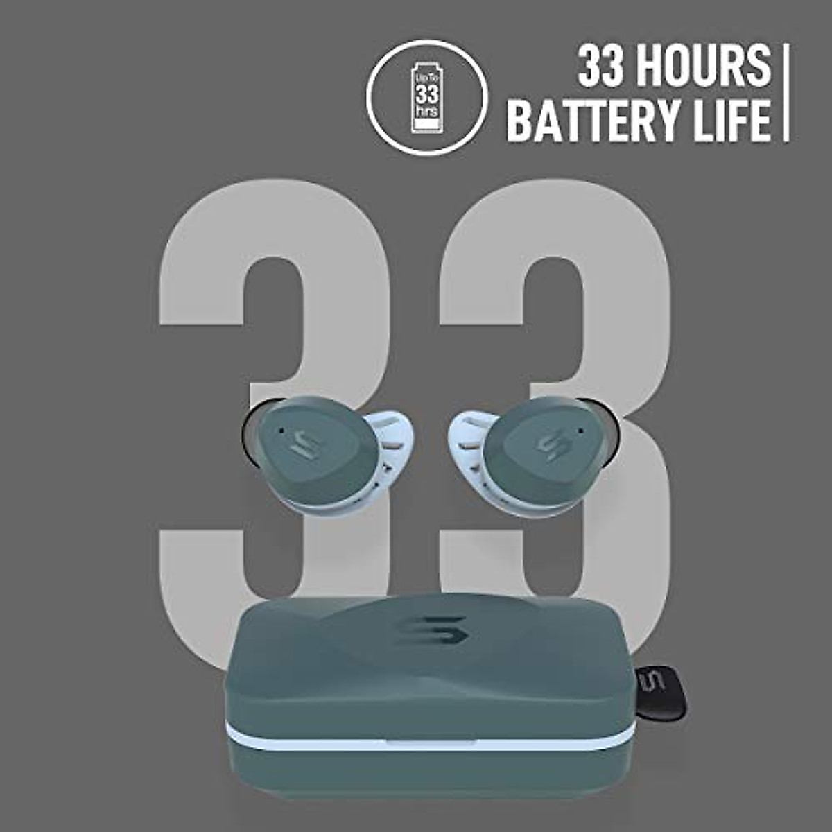 SOUL S-FIT True Wireless Earbuds - Waterproof, Shock-Resistant Earphones with Customizable Fit, Bluetooth 5.0, Transparency Mode, and Long Battery Life for Running, Gym, and Outdoor Activities (Green)