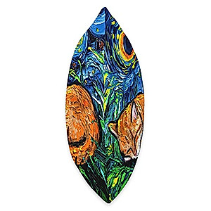 Sagittarius Gallery Orange Tabby Sleeping Cat Starry Night Colorful Art by Aja Throw Pillow, 16x16, Multicolor