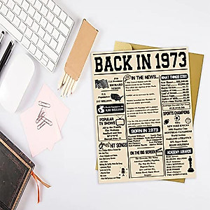 OJsensai Happy 51st Birthday Card for Men Women, Simple 51 Year Old Gift for Son Daughter, Big 1973 Bday Card for Husband Wife, Best 51 Birthday Gift Ideas for Sister Brother, Back In 1973