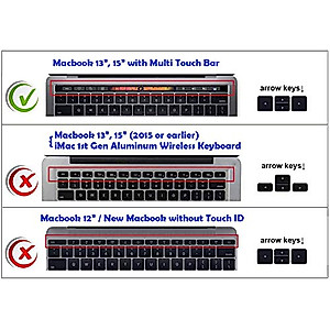 Funut MacBook Pro Keyboard Cover with Touch Bar 13 inch Silicone Keyboard Skin and 15 inch Premium Ultra Thin TPU 2019-2016 (Apple Model A2159 A1989 A1990 A1706 A1707) Skin Protector - Nebula