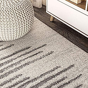 JONATHAN Y MOH205A-3 Aya Berber Stripe Geometric Indoor Farmhouse Area-Rug Bohemian Minimalistic Striped Easy-Cleaning Bedroom Kitchen Living Room Non Shedding, 3 X 5, Cream,Gray