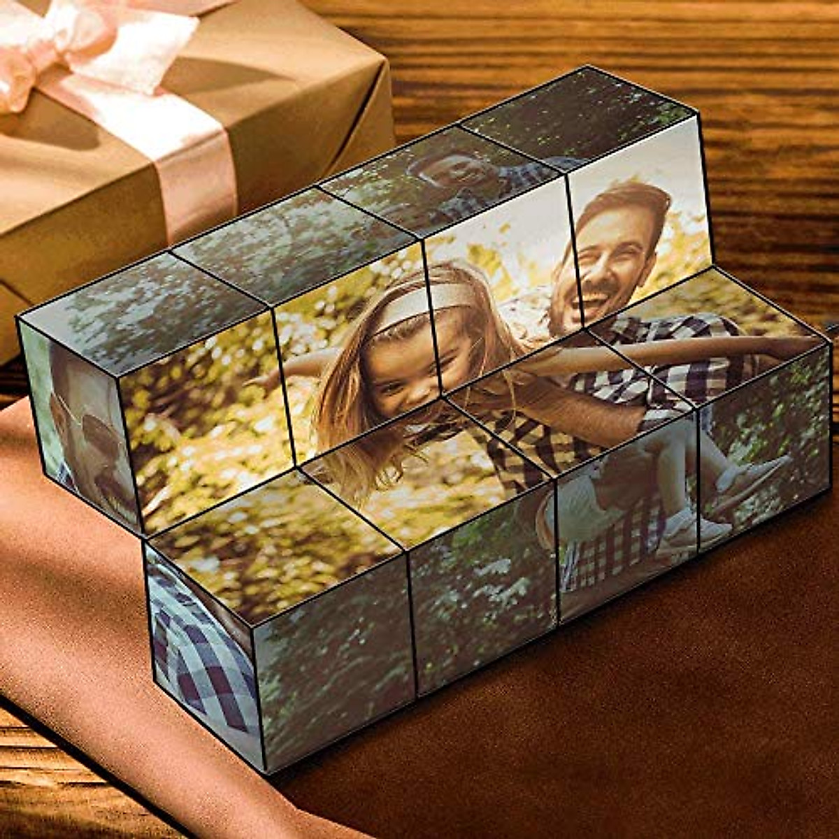 Photo Rubix Cube Photo Cubes for Pictures 9 Photos Frame Personalized Multiphoto Frame Block Photo Gifts Custom Home Office Desk Decor Multiphoto Cube for Boys Girls Friends Kids