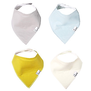 Copper Pearl Baby Bandana Bibs - 4 Pack Soft Cotton Baby Bibs for Drooling and Teething, Absorbent Drool Bibs for Baby Girl and Boy, Adjustable to Fit Newborns to Toddlers, Tons of Styles (Stone)